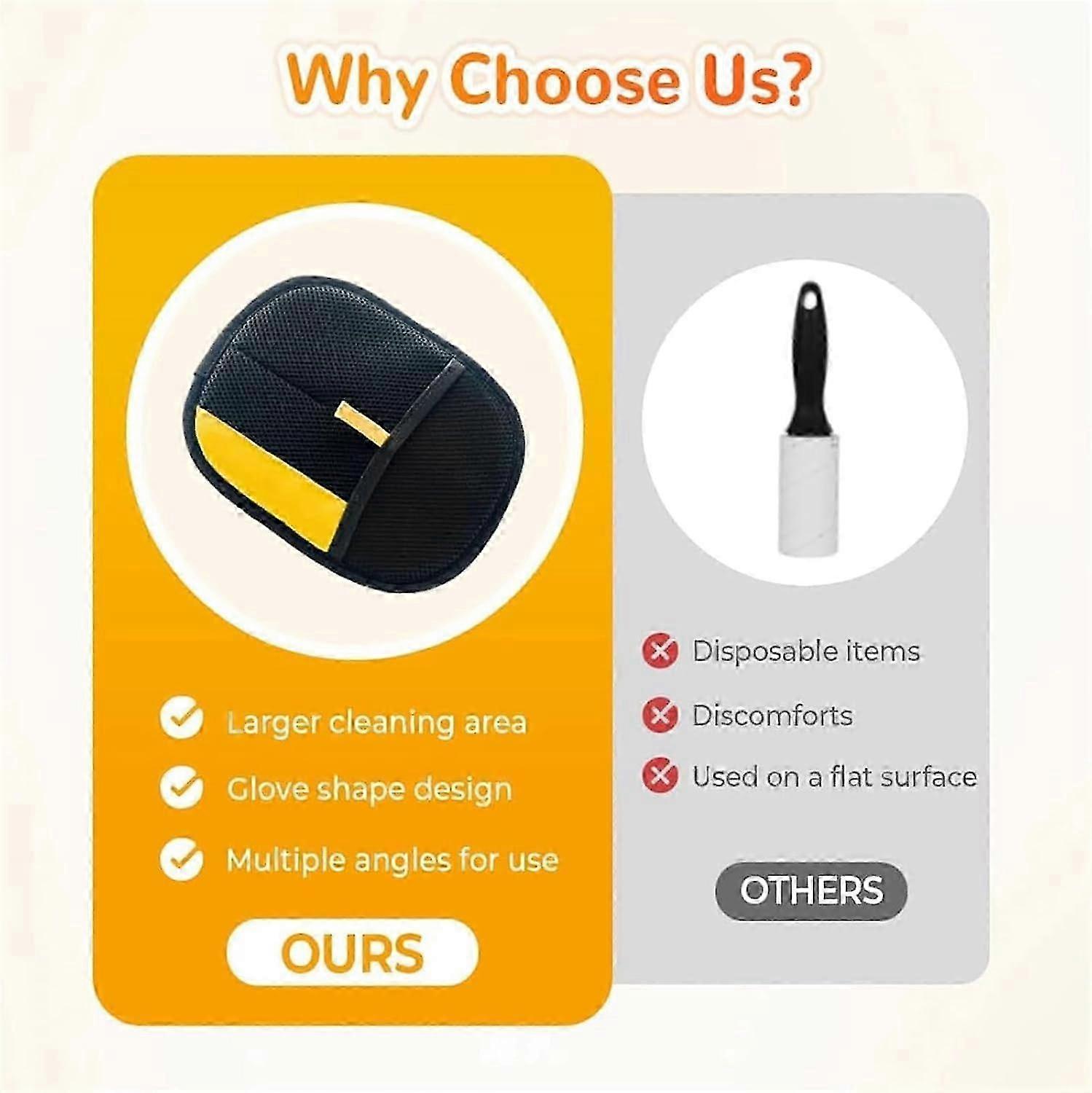 Yomi Pet Hair Remover Gloves - Reusable Electrostatic Cat & Dog Hair ...