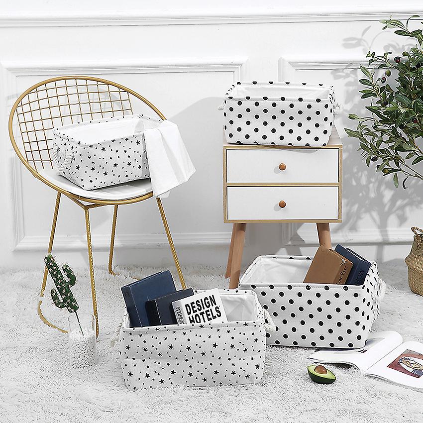 Foldable Storage Box With Linen Stitching Fabric Storage Basket ...