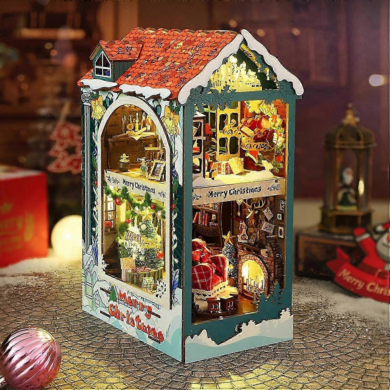 Miniature House Craft Kit Christmas Book Nook Diorama for Teens and ...