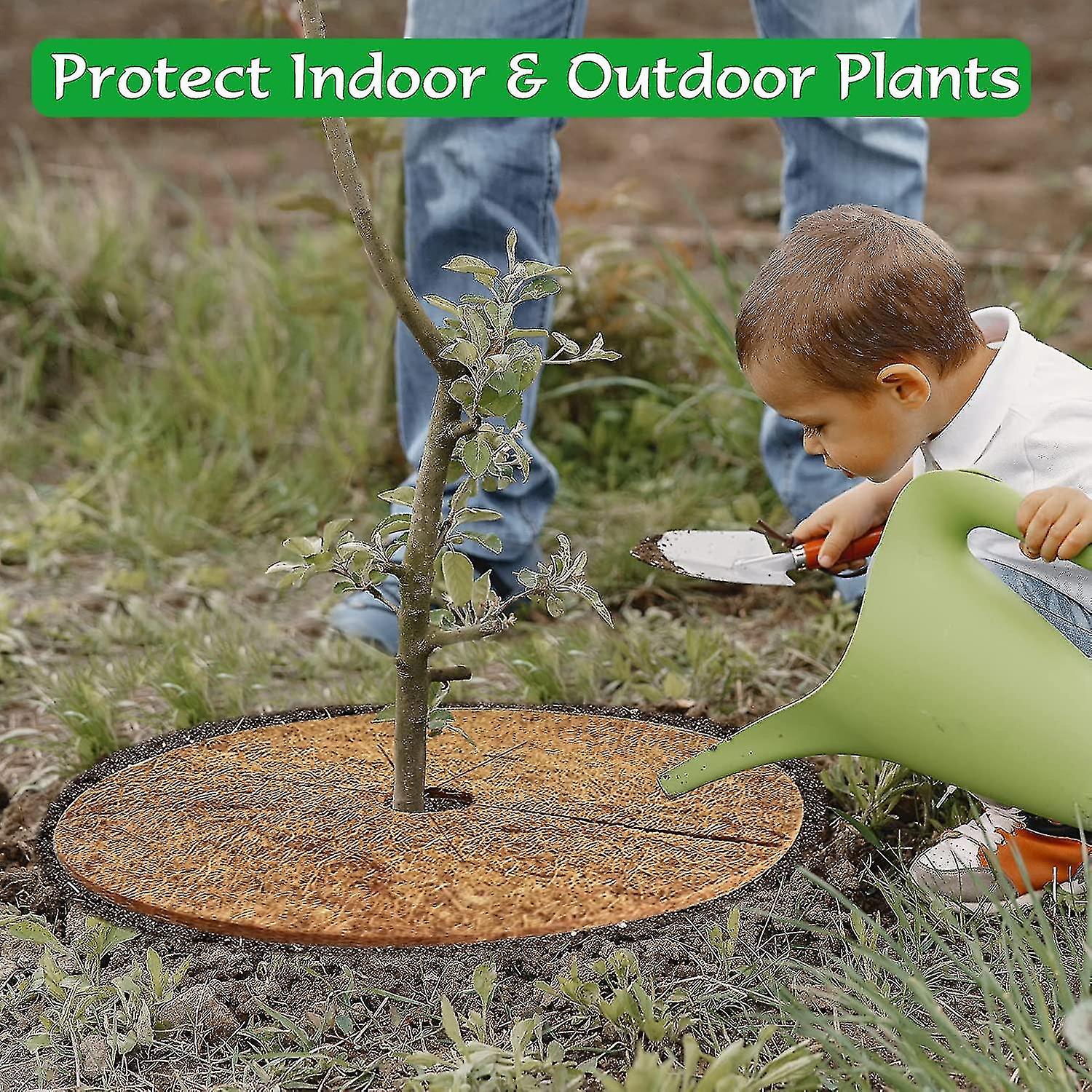 6 Pcs Coco Coir Fiber Tree Mulch Ring Protector Mat For Indoor Outdoor ...