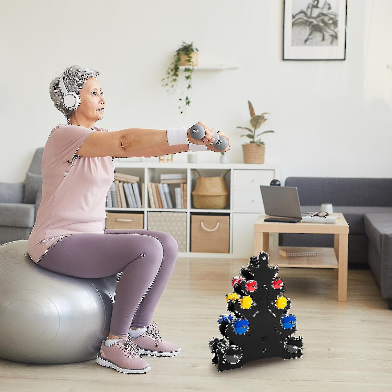 Dumbbell Rack Stand, Triangle And Big Leaf 5-tier Dumbbell Storage ...