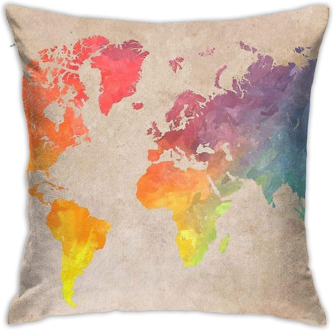World Map Maps Cushion Throw Pillow Cover Decorative Pillow Case 45cm ...