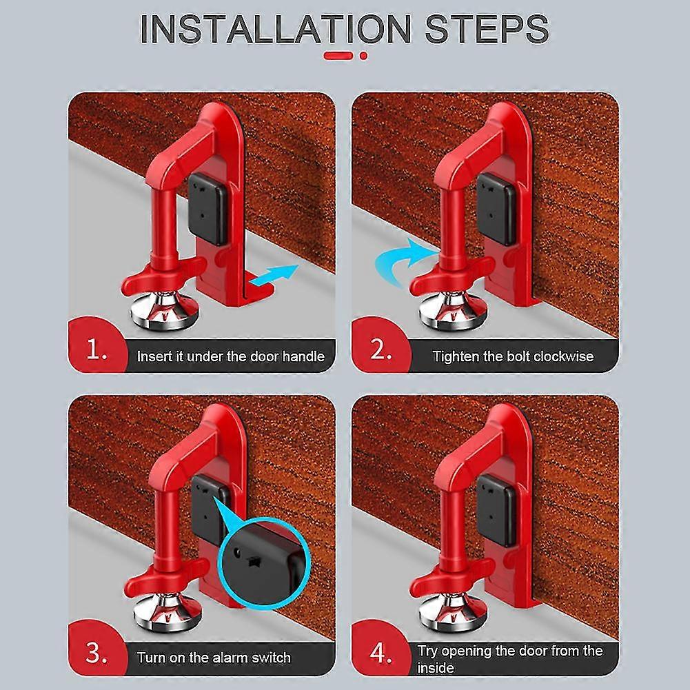Portable Door Lock With Sirens For Inward Opening Door Heavy Duty Alarm ...