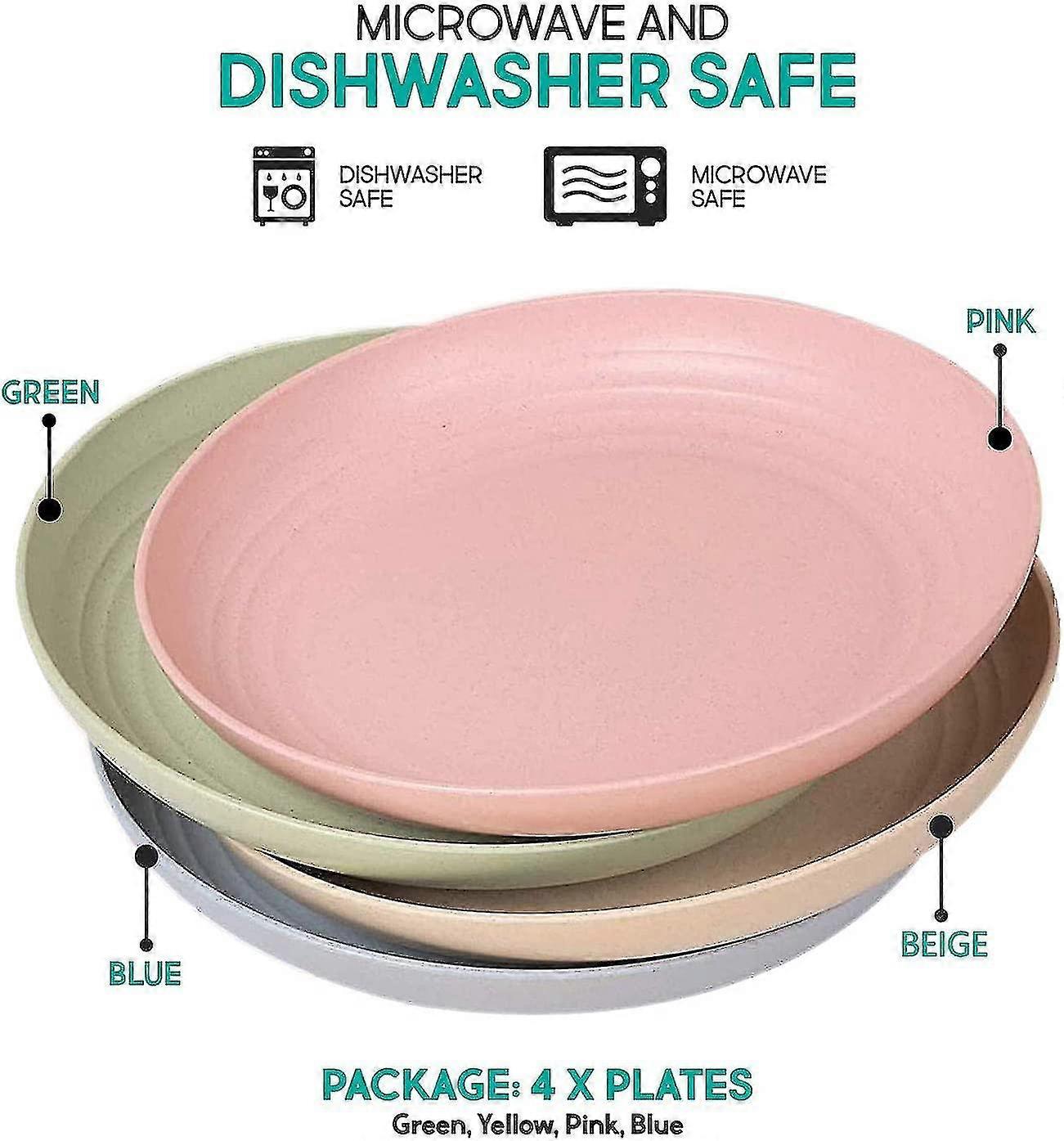 Set Of 4 Unbreakable Plates, Unbreakable And Robust, Cutlery, Microwave ...