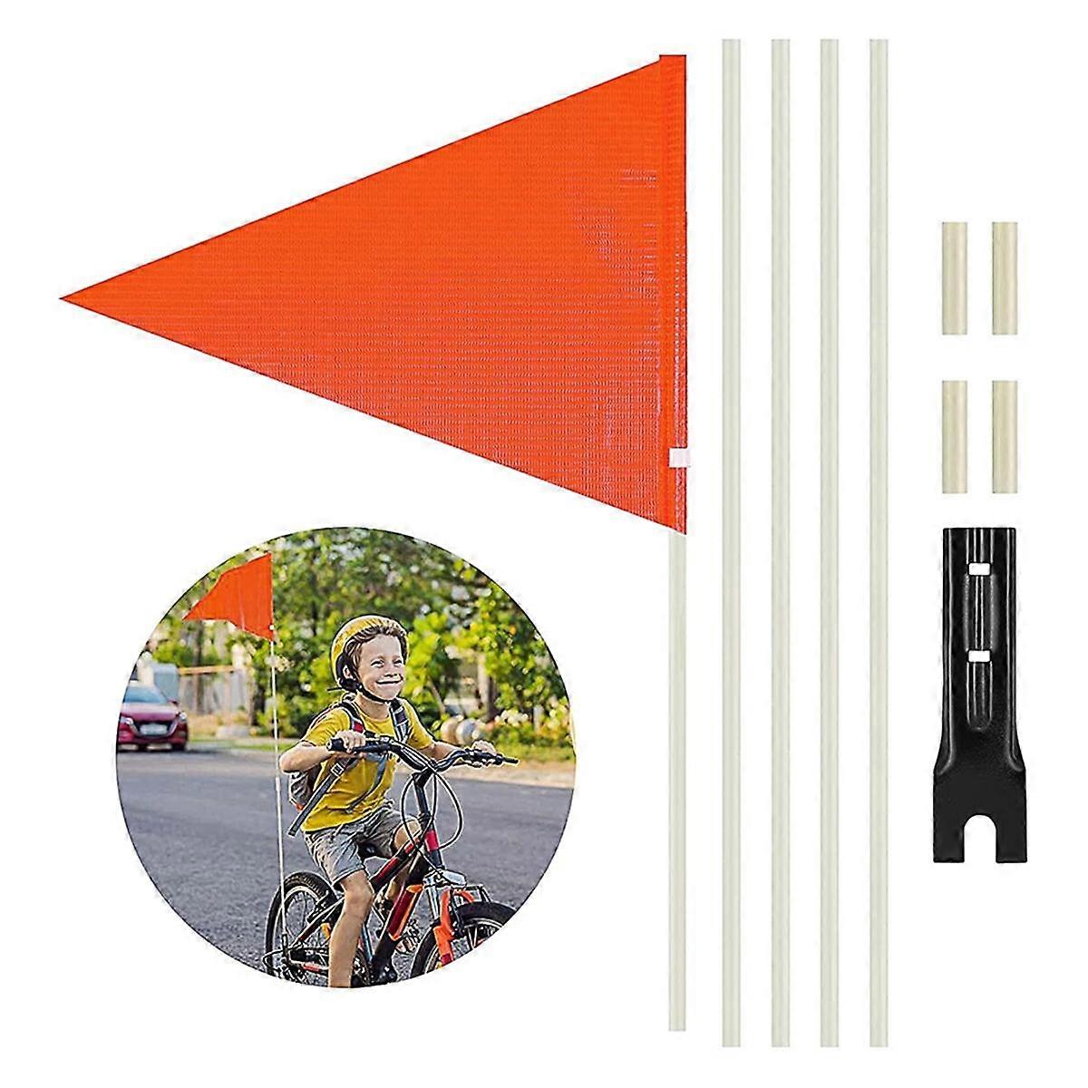 Bike Flag with Pole Reflective Bike Trailer Flag with Bicycle Mounting ...