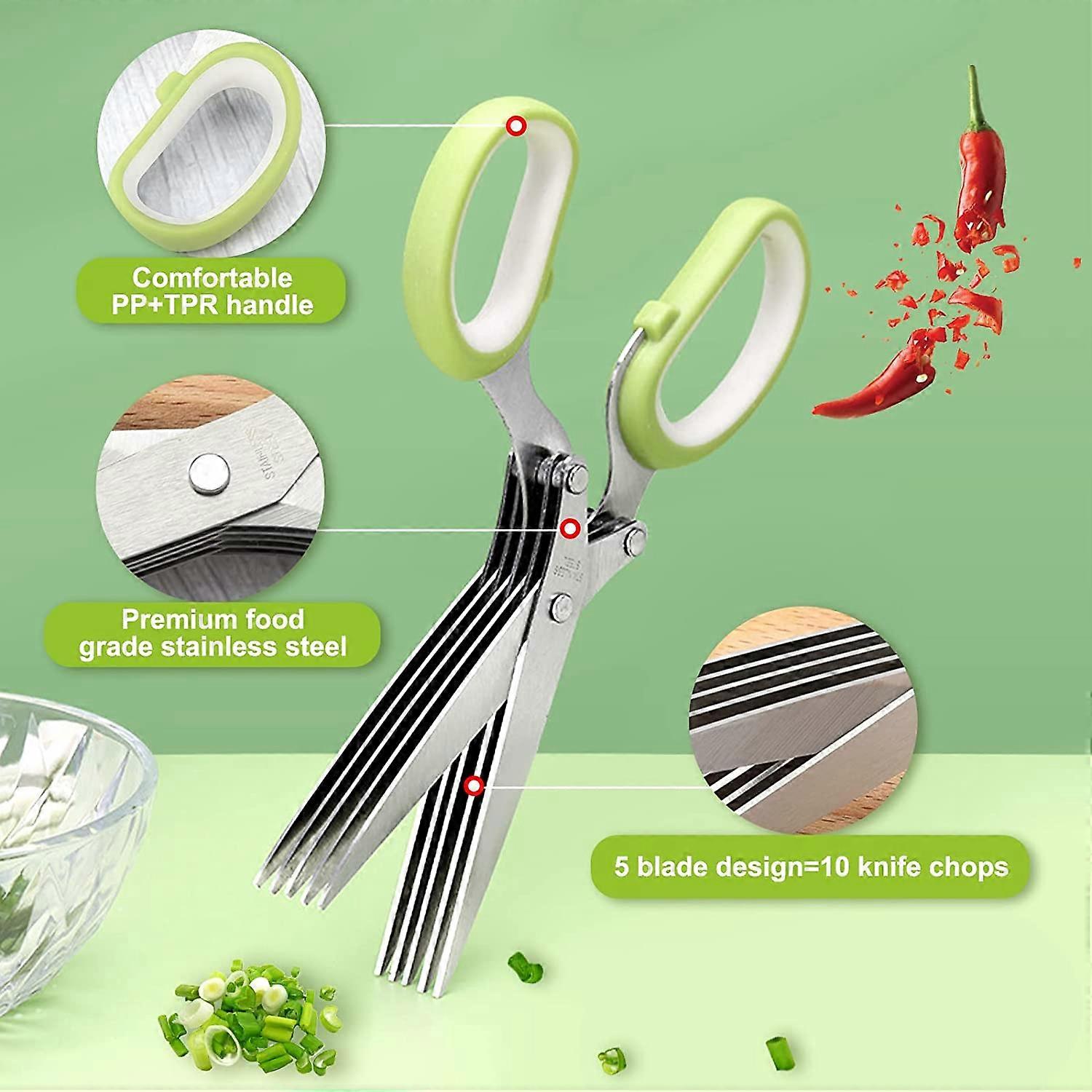Multifunction Kitchen Scissors for Cutting Chicken Poultry Fish Meat, 5 Blade Cutting Scissors ...