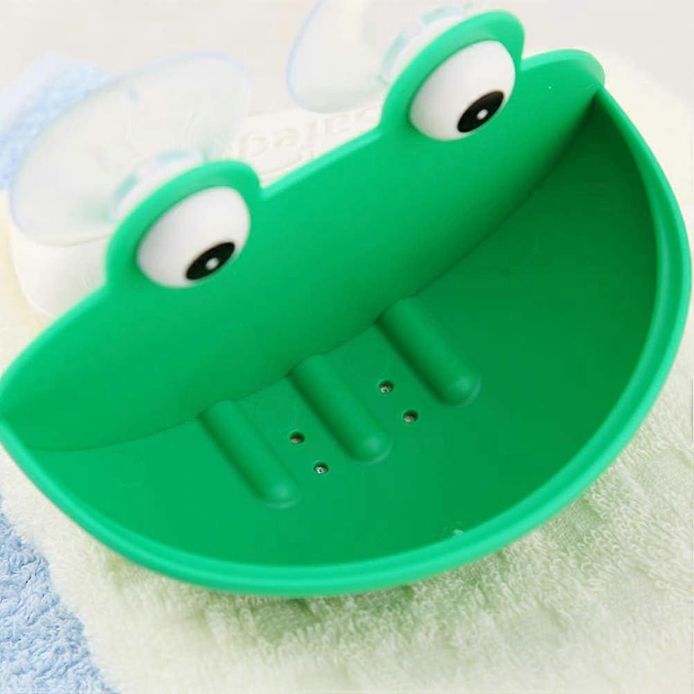 Soap dish with suction cup in the shape of a frog, use in sponge, soap ...