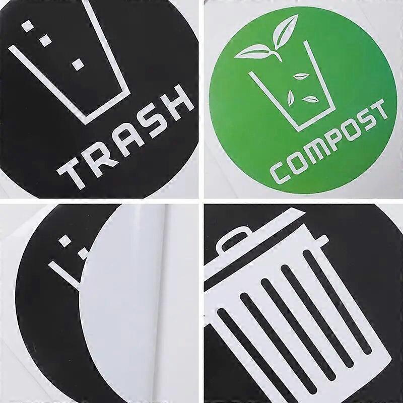 12pcs Diameter 10CM PVC Recycle Trash Bin Sticker Vinyl Stickers Decals ...