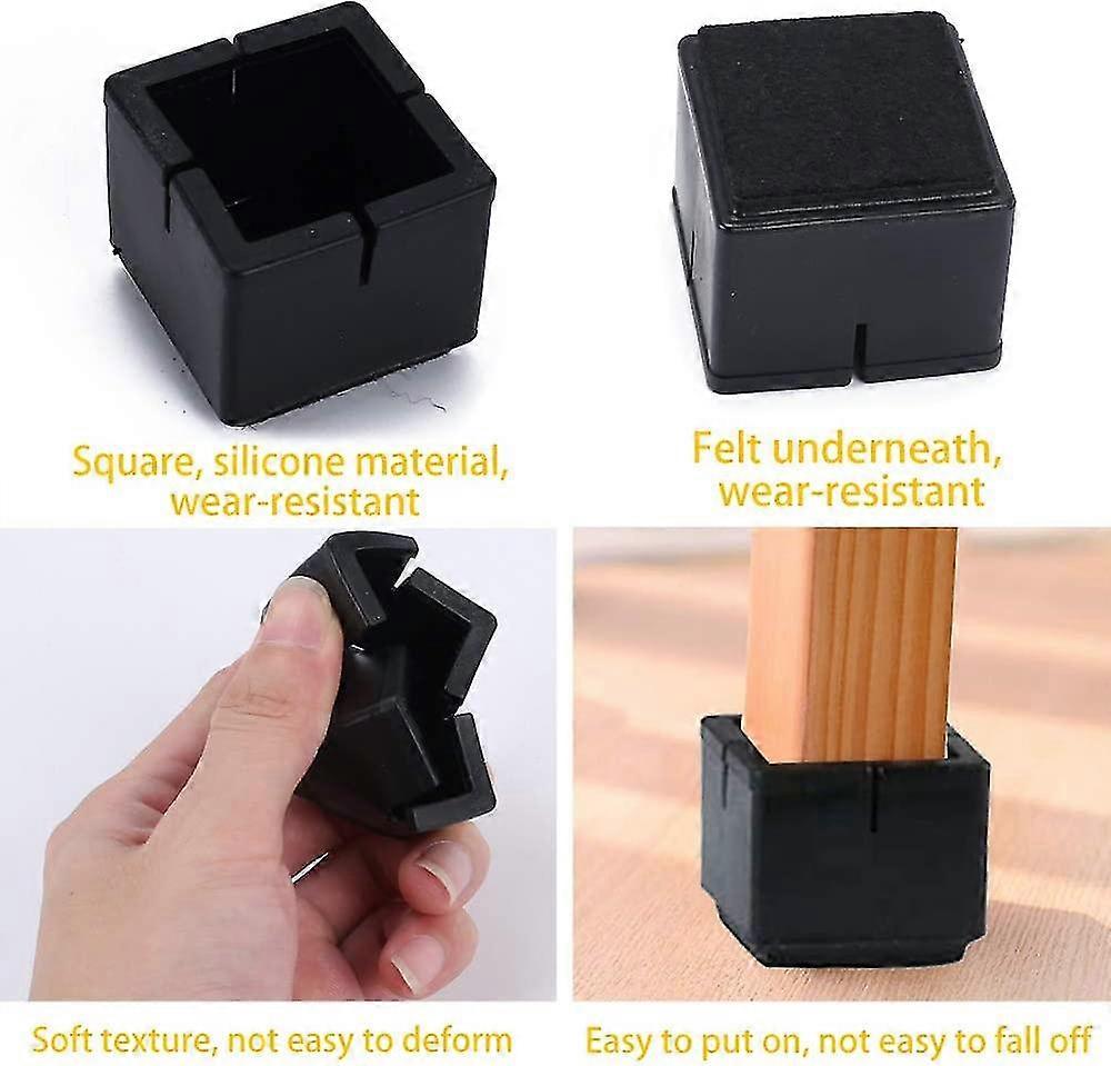 Square Chair Leg Protector 49-55mm Pvc Table And Chair Leg Protectors ...
