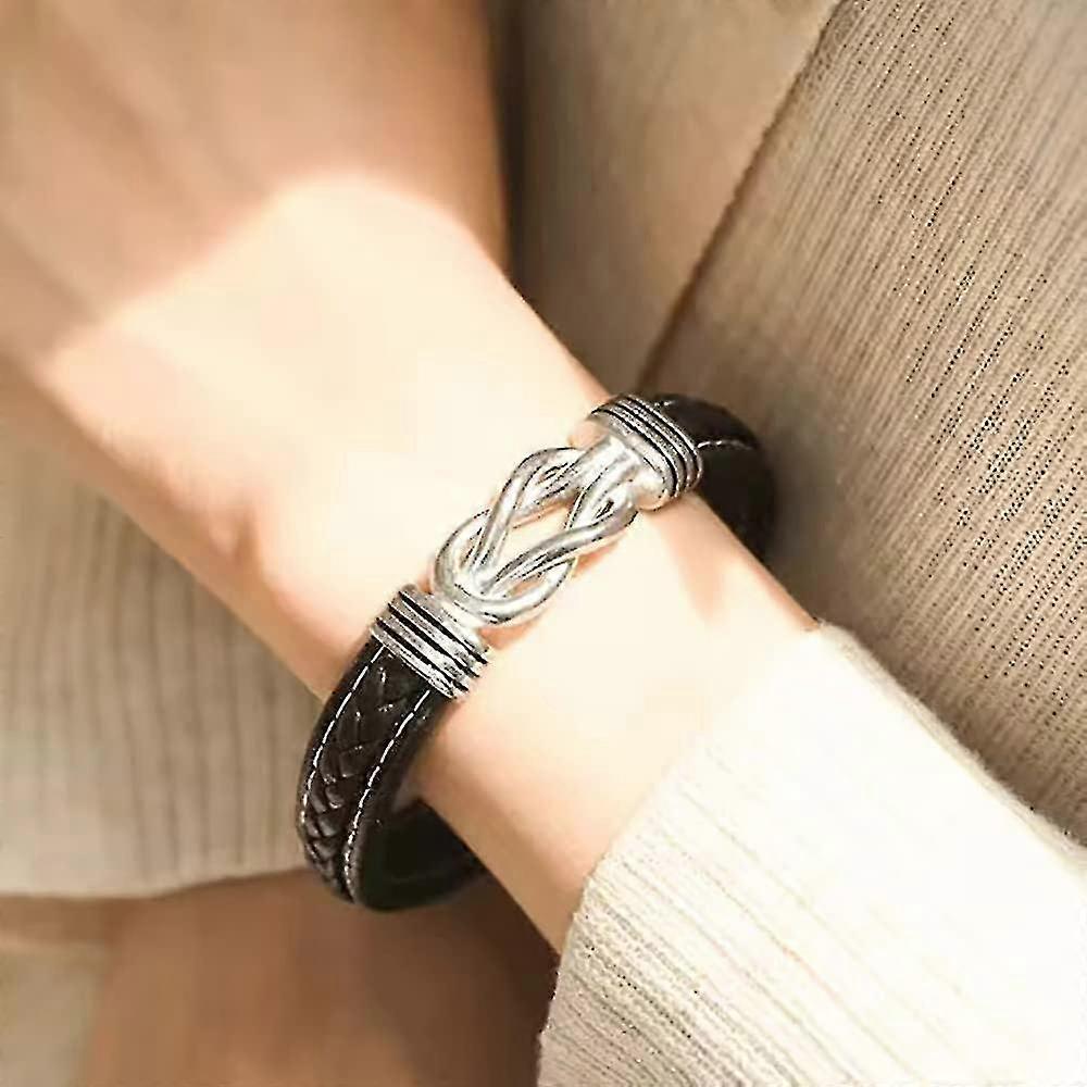 Mother And Daughter Forever Linked Together Braided Leather Bracelet Women Inspirational ...