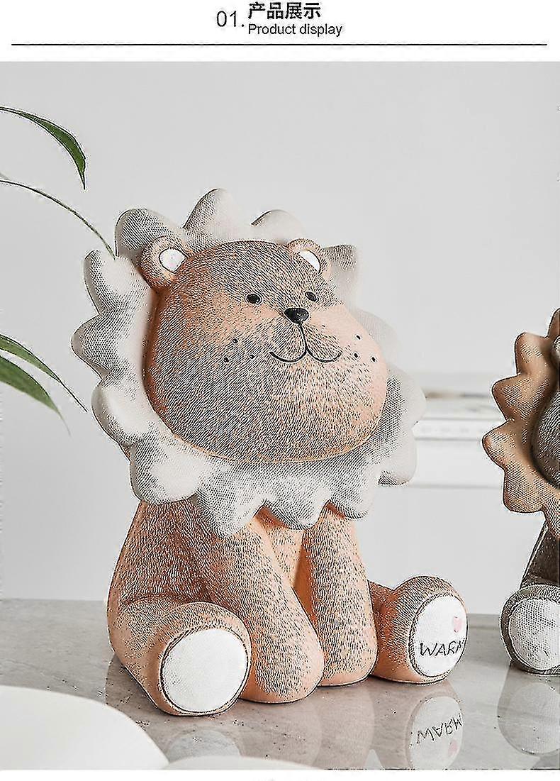 Lion Piggy Bank, Cartoon Lion Savings Banks For Kids, Cute Animated ...