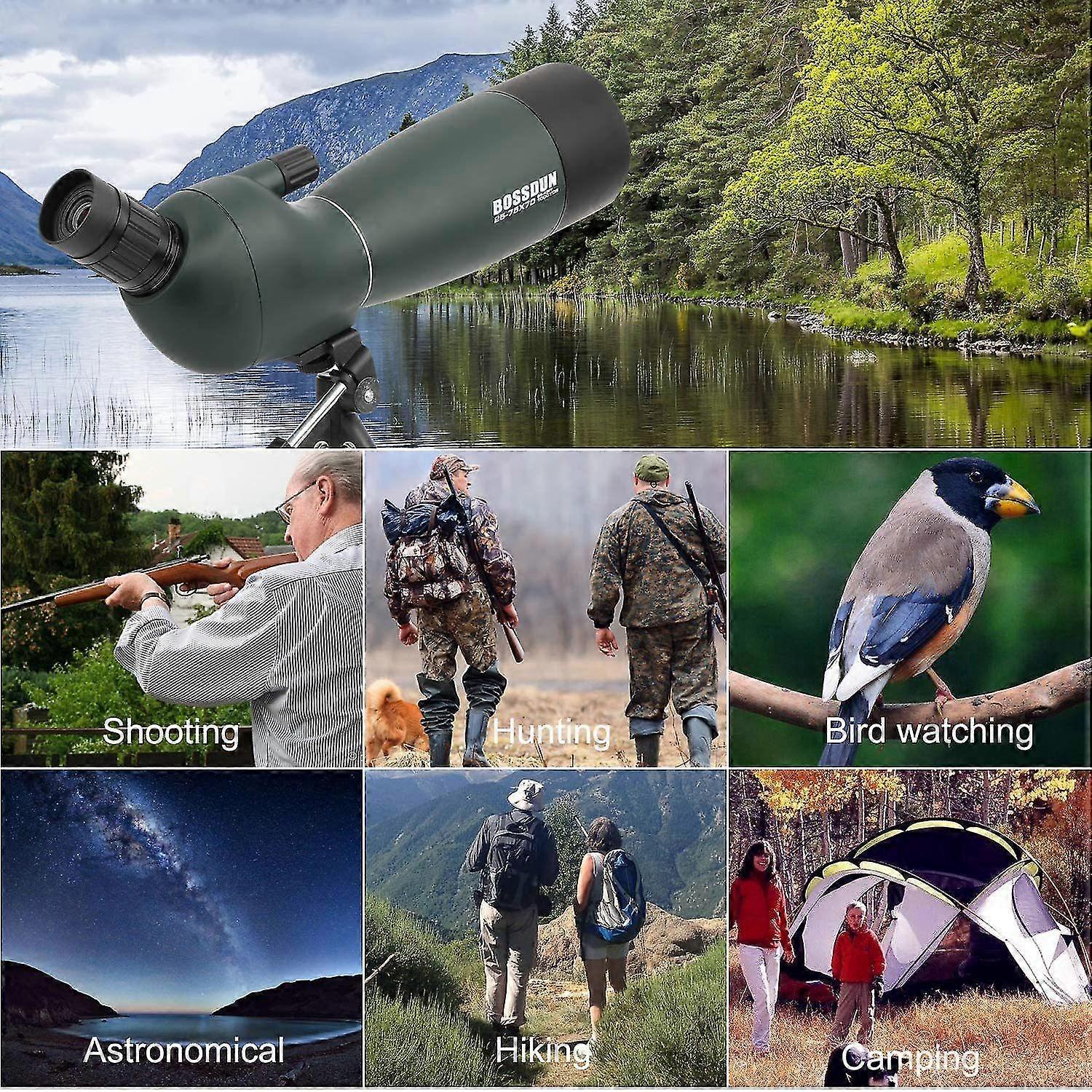 25-75x70 Spotting Scope med stativ, BAK4 Prisma Scope för fågelskådning ...