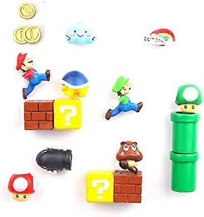 17 Pcs Mario Fridge Magnets Set, Refrigerator Magnets, Office Magnets ...