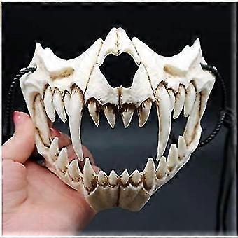 Halloween Costume Half Skull Mask Cosplay Costume Skeleton Half Mask ...