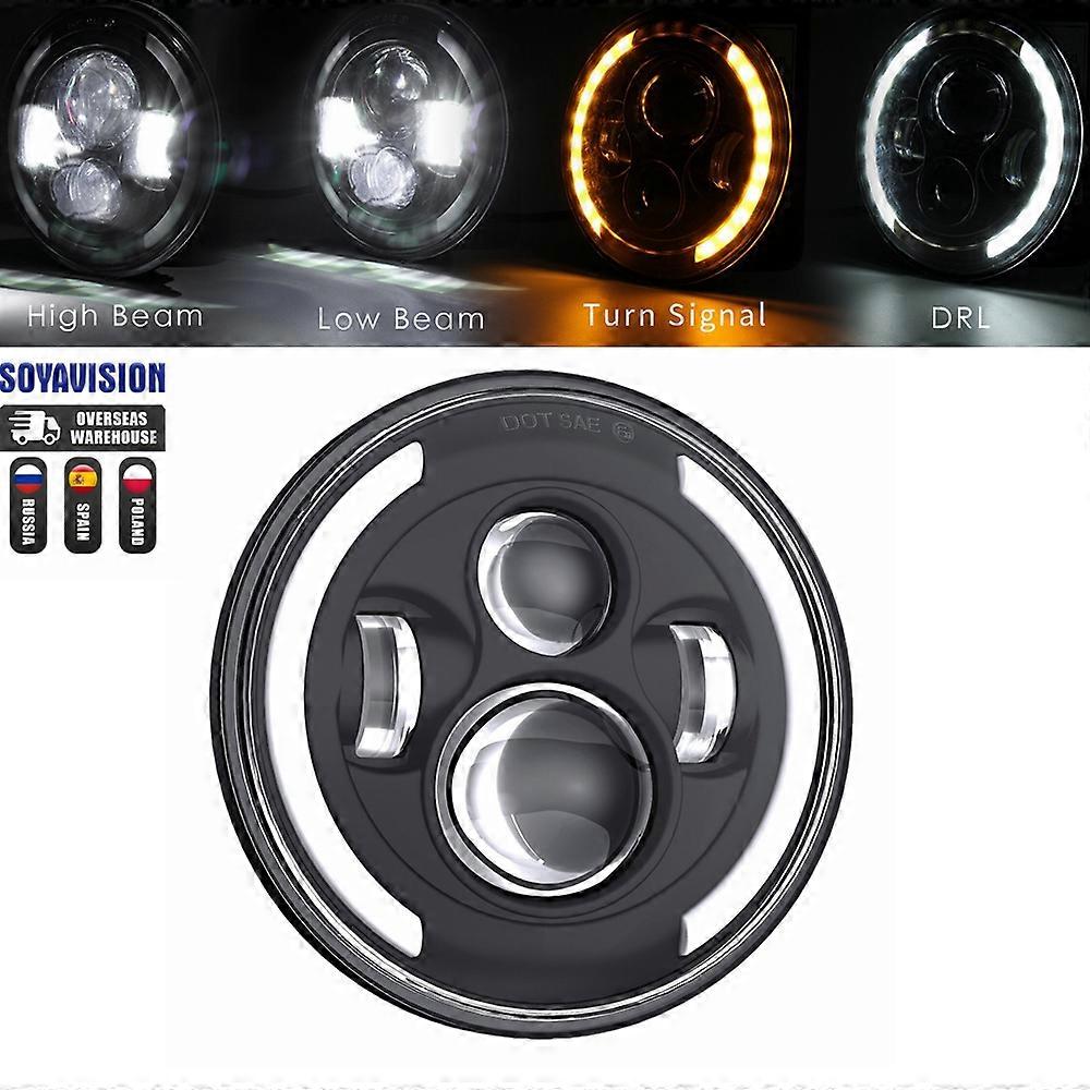 Universal 7 "Led Auto Motorrad Scheinwerfer H4 Phare Farol Moto ...