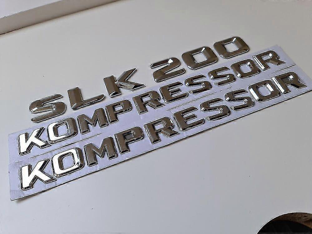Slk200 Kompressor Silver Chrome Letter Rear Boot Badge Emblem Slk Class ...