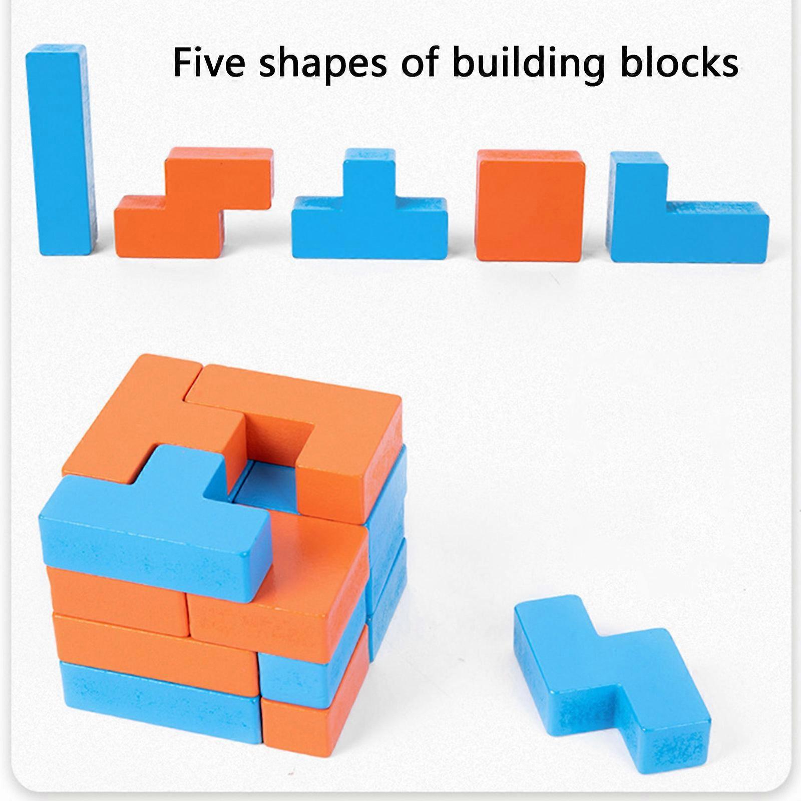 Color Sorting Toy Wooden Stacking Building Block for Baby Brain ...