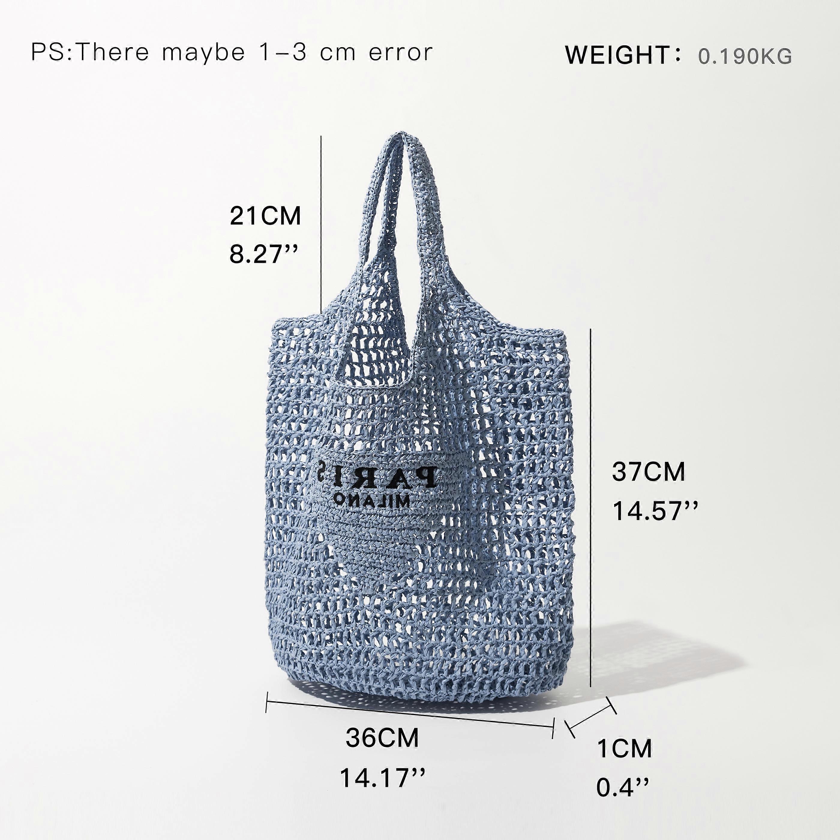 MABULA Luxury Design Women Plaited Raffia Straw Bag Large Capacity ...