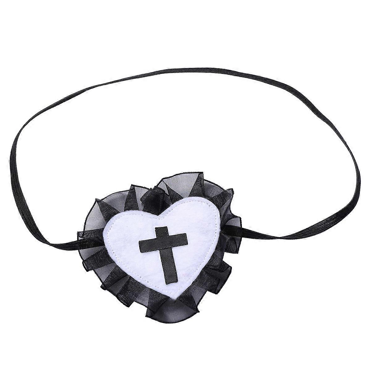 Gothic Lolita Girls Heart Cross Eyepatch Cosplay Eye Patch | Fruugo UK