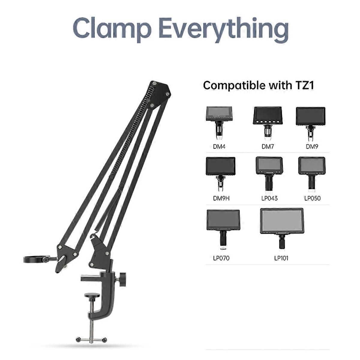 RIEVBCAU Flexible Microscope Arm Stand,Adjustable Metal Bracket Coin ...