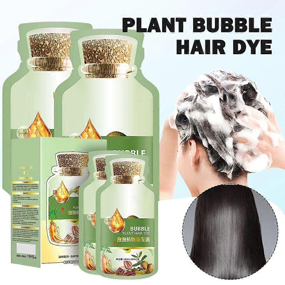 10pcs Bubble Hair Dye Shampoo, Natural Plant Hair Dye For Grey White ...