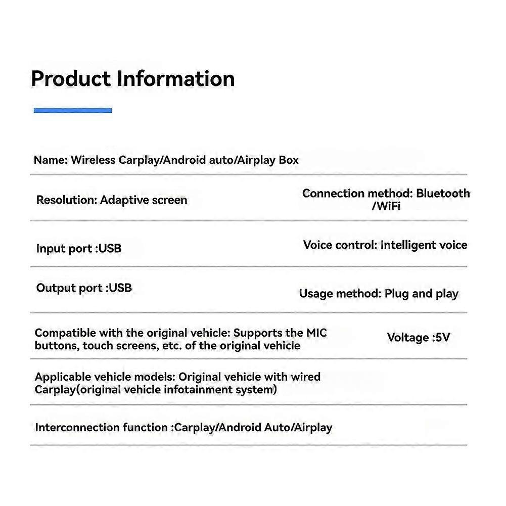 3 In1 Wireless Carplay Adapter Smart Carplay Airplay Android Auto USB ...