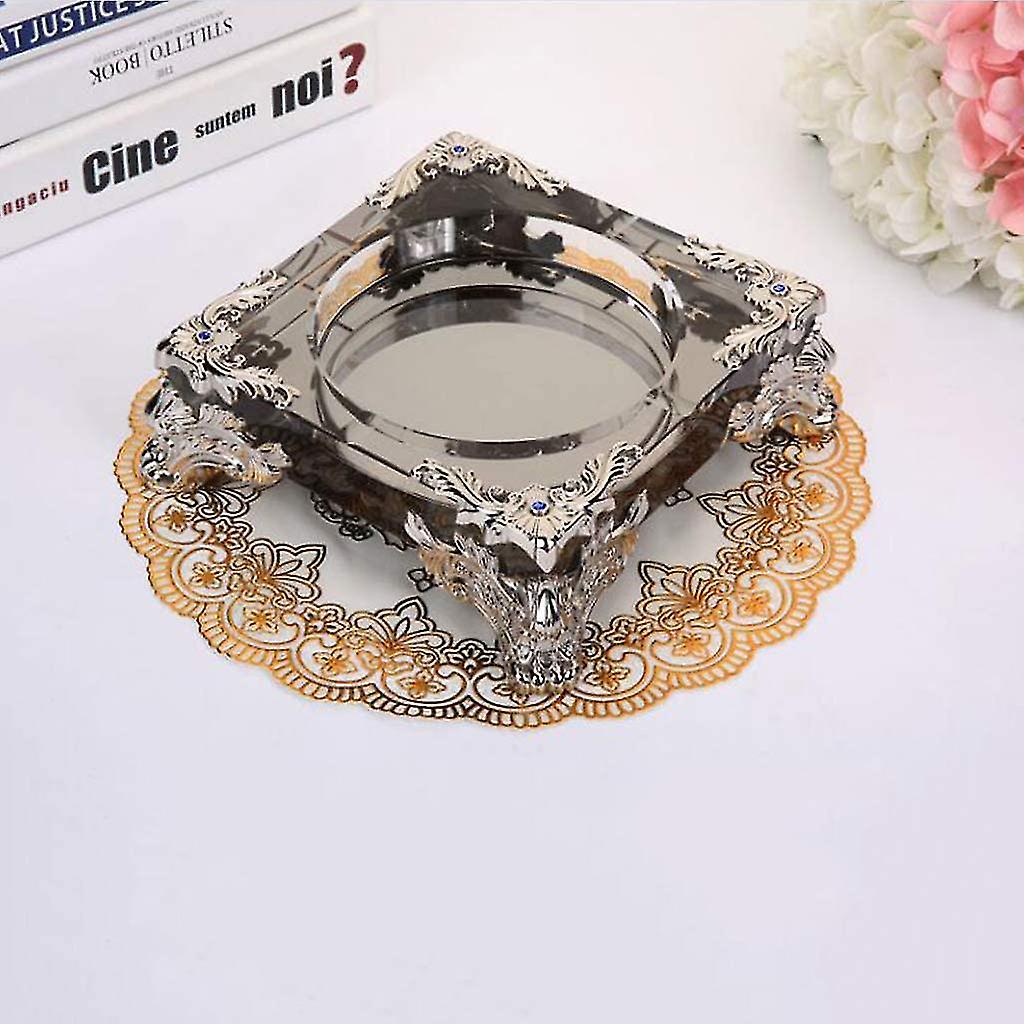 Glass Ashtray Square Ornate Ashtray 20x20x7cm | Fruugo UK