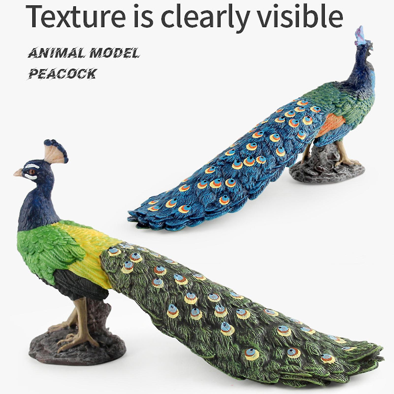 Peacock Figurine 3d Lovely Simulated Feather Animal Solid Model ...