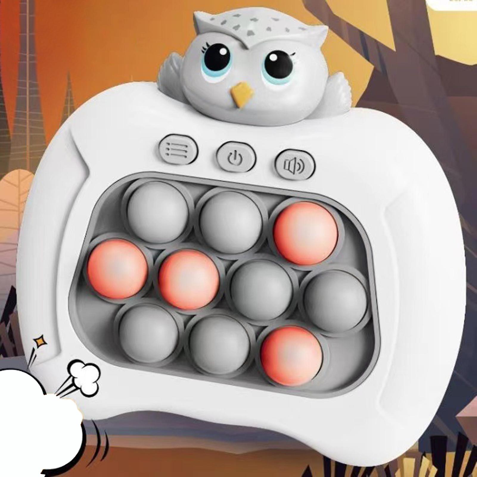 Cartoon Frog Push Bubble Game Light Up 4 Modes Handheld Funny Owl Shape ...