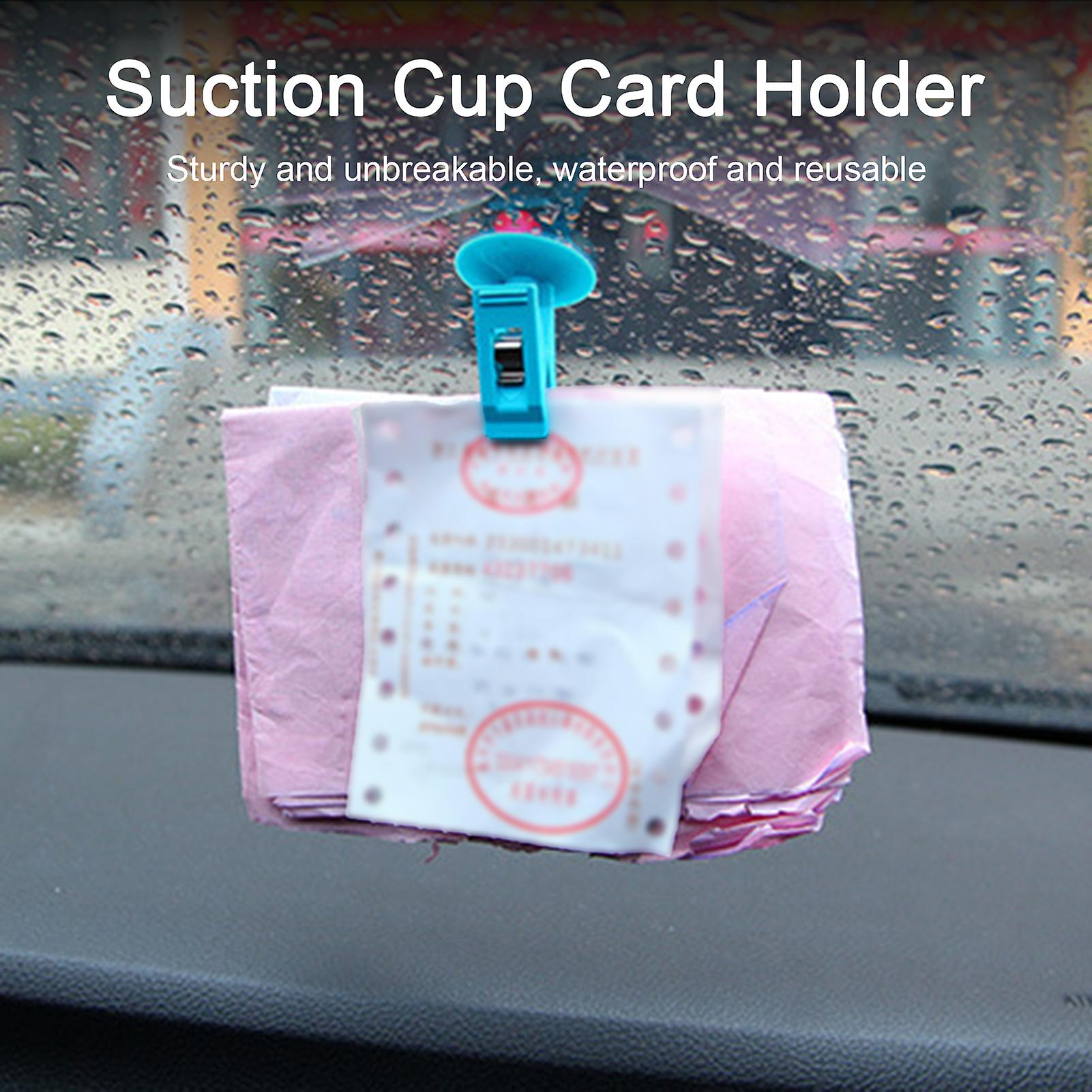 1 Pair Car Suction Cup Clips Convenient Keep Your Cards And Cash ...