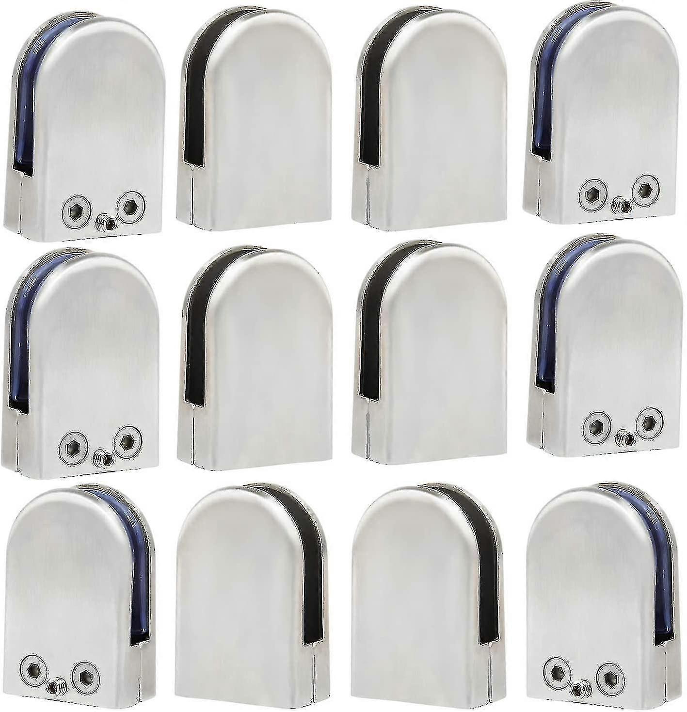 12 X (10-12mm) 304 Stainless Steel Glass Clamp Clip For Stair Window ...