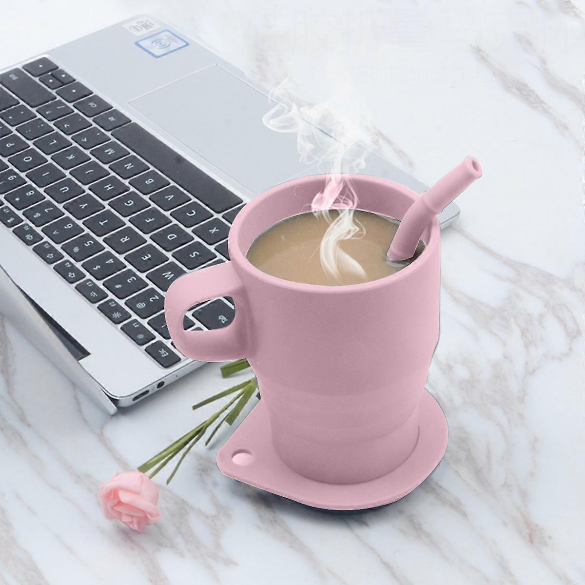 Collapsible Travel Cup with Lid & Straw, Silicone Folding Cup, Reusable ...