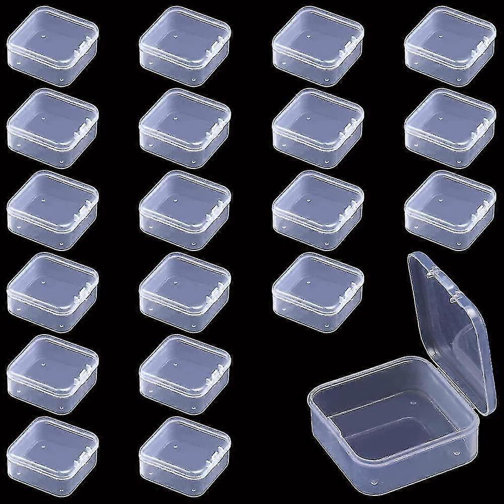 20 Pieces Small Clear Plastic Boxes Plastic Boxes With Square Lid Mini ...