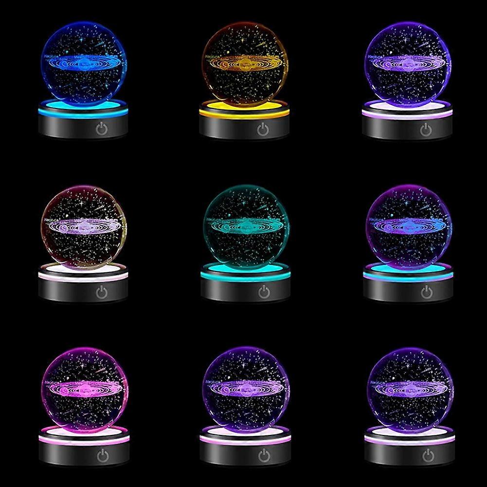 LED Light Base with Touch Round Colorful Stand Display for 3D Crystal ...