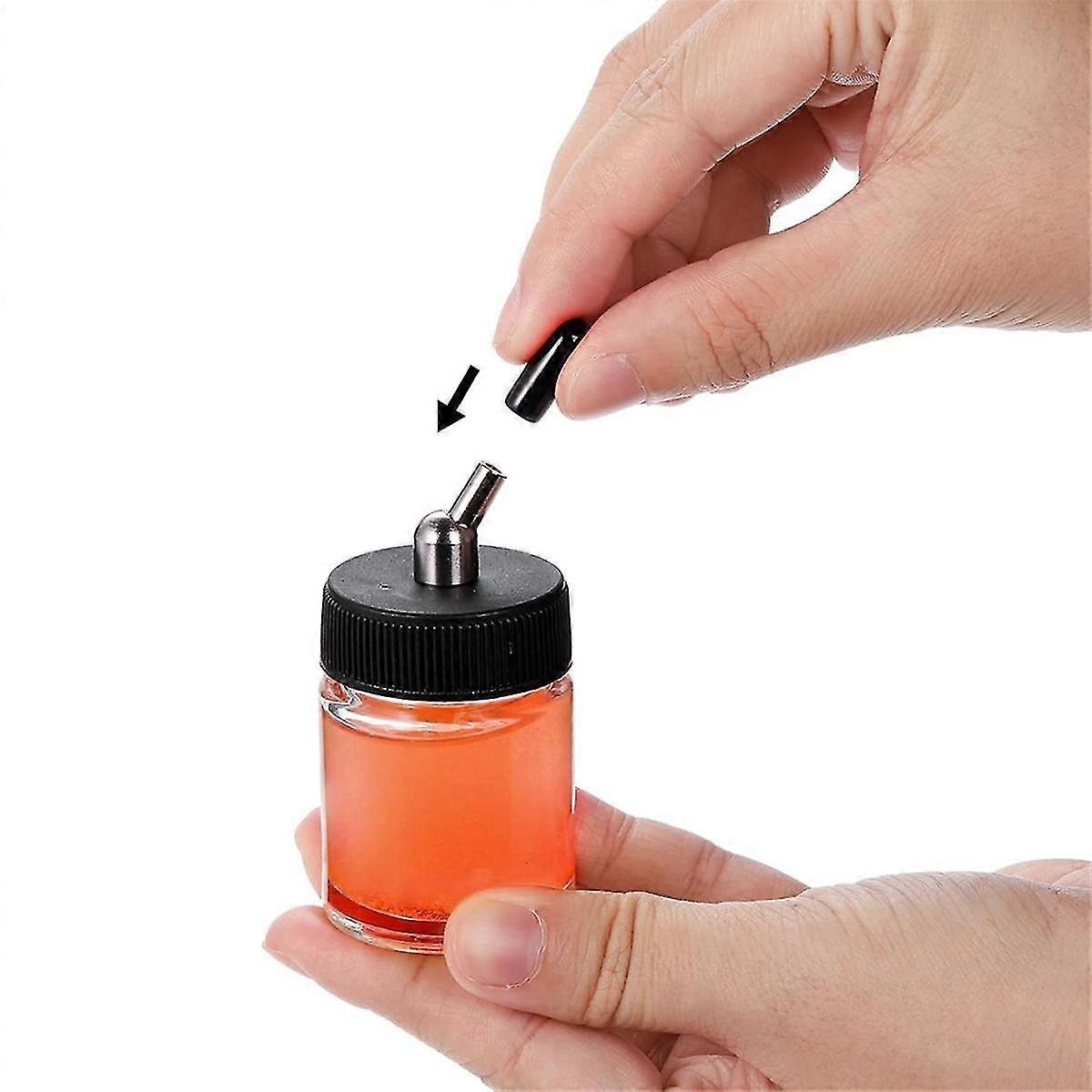 10 Pack Glass Airbrush Bottles Kit, 22cc Empty Airbrush Jars, Clear ...