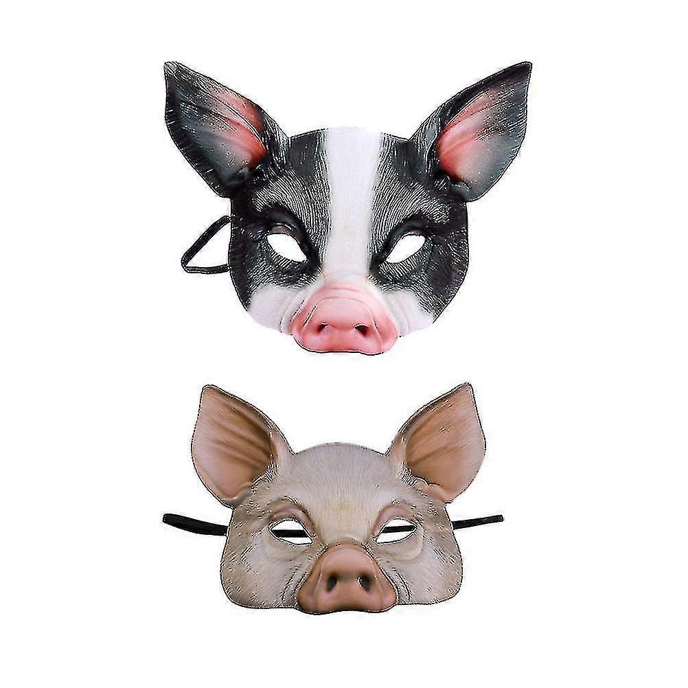 2 Pcs Halloween Costumes Animal Pig Mask Animal Mask Pig Pig Face Mask ...