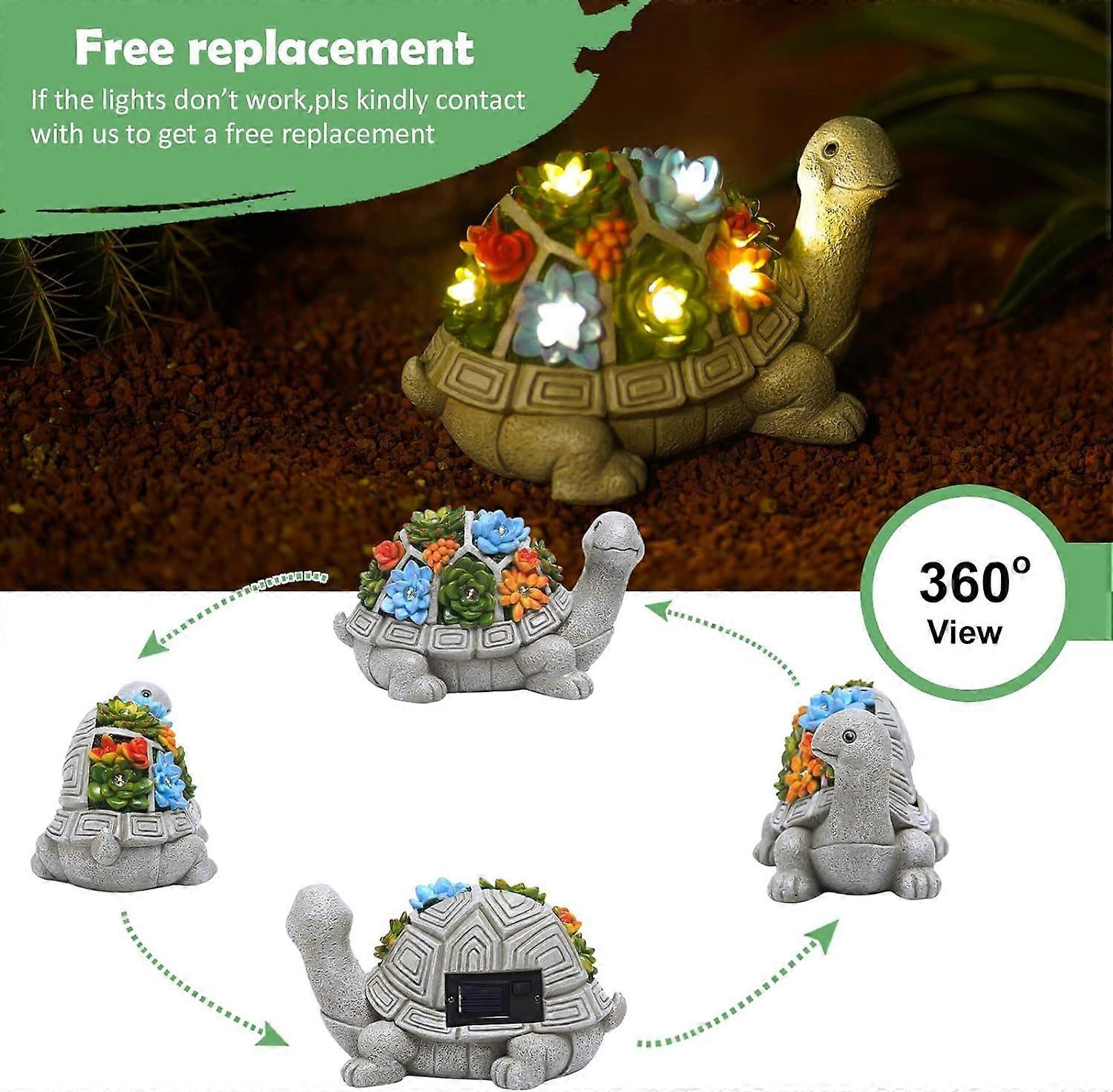 Solar Turtle Statue Garden Ornaments Outdoor Decorations,Garden ...