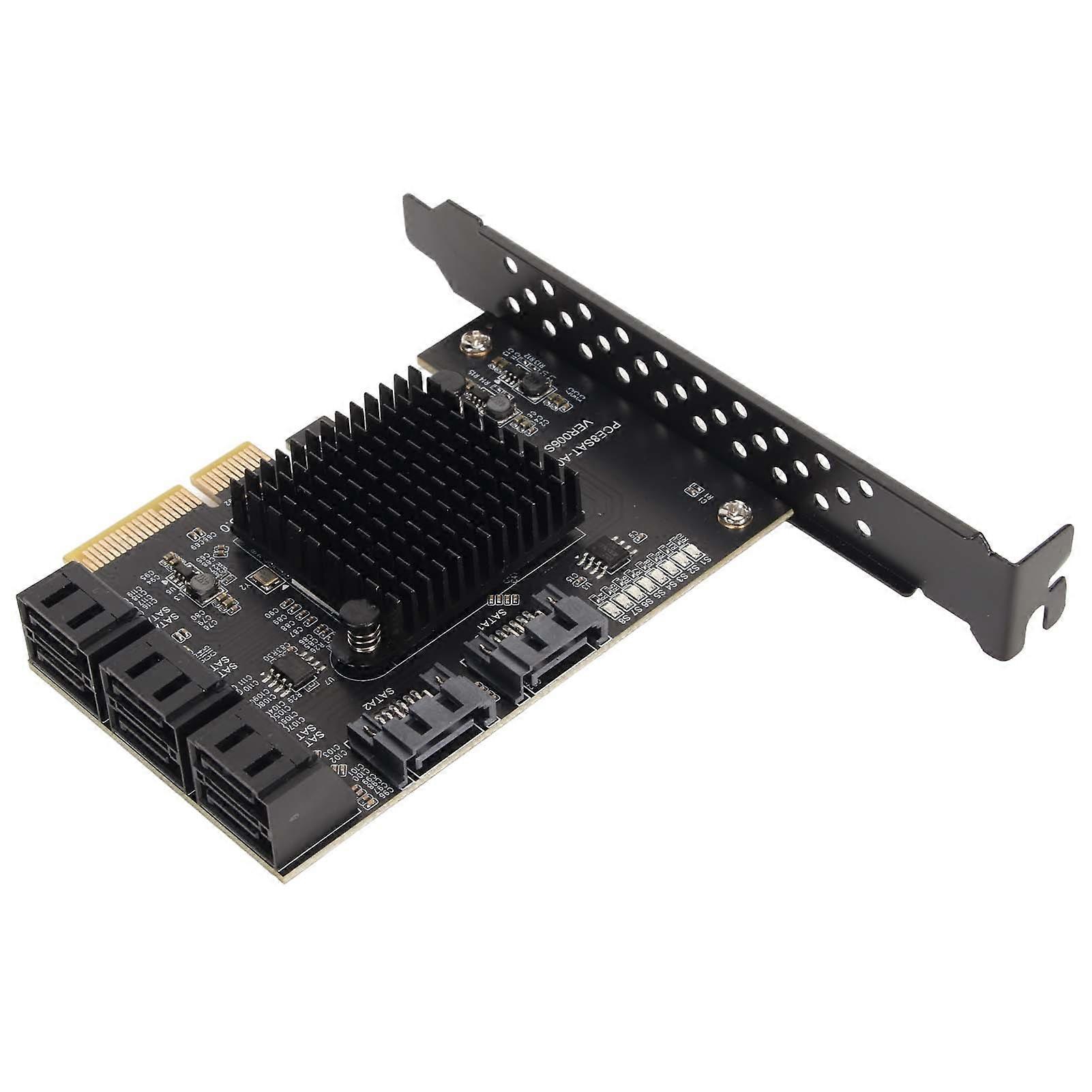 SATA Card 8 Port Support Hot Swappable Boot System Disk PCIE to SATA 3. ...
