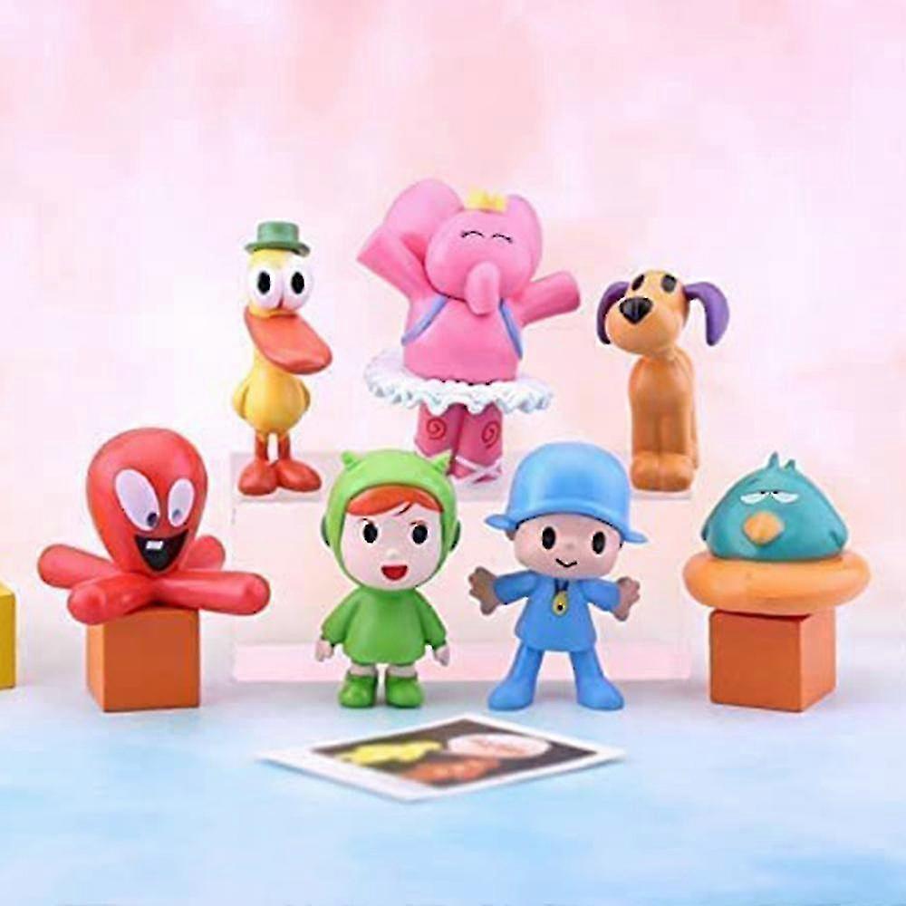 7 Pcs/set Pocoyo Toys Mini Pocoyo Figures Toys, Model Doll Table ...