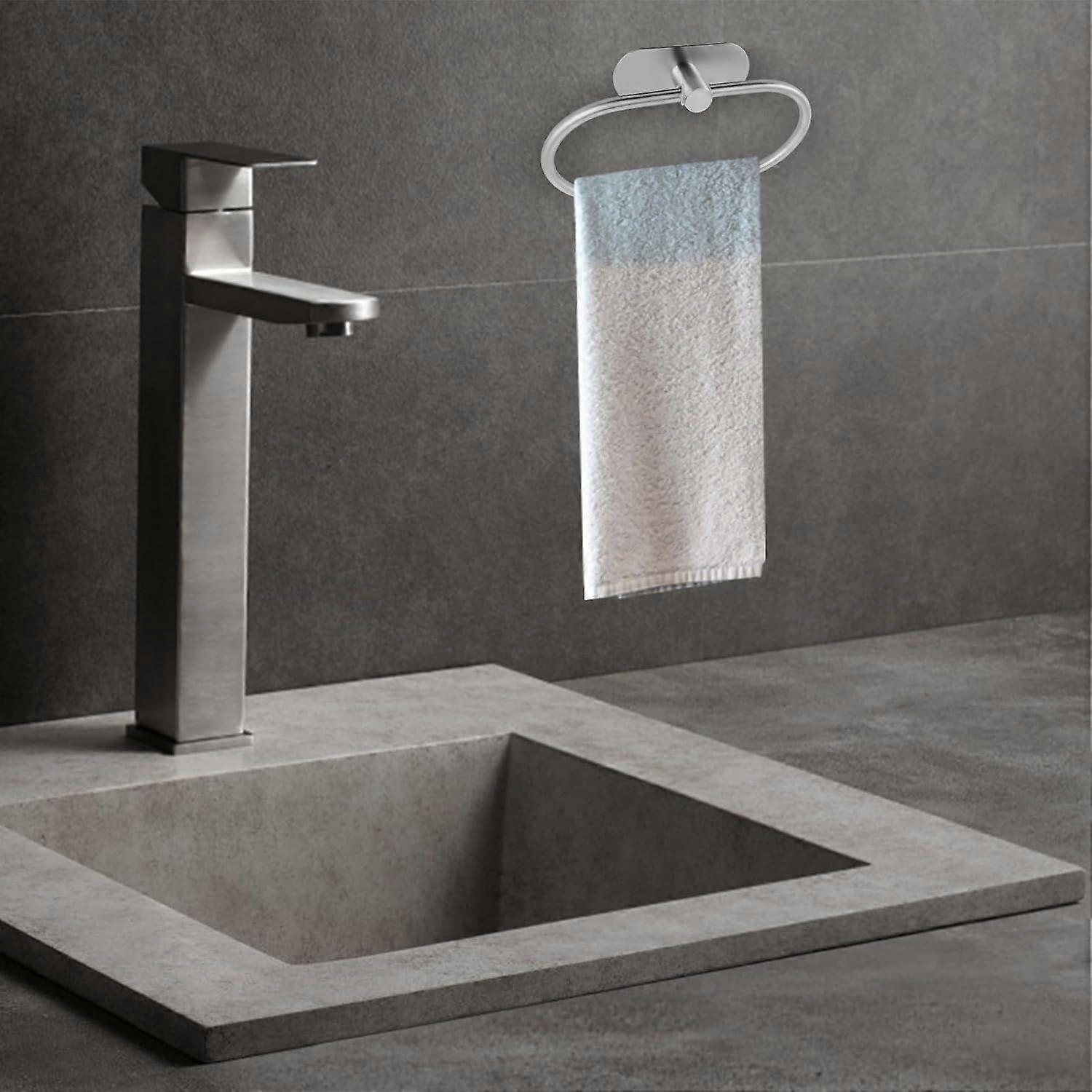 Stainless Steel Self Adhesive Towel Rack Rust Proof Hand Towel Holder ...