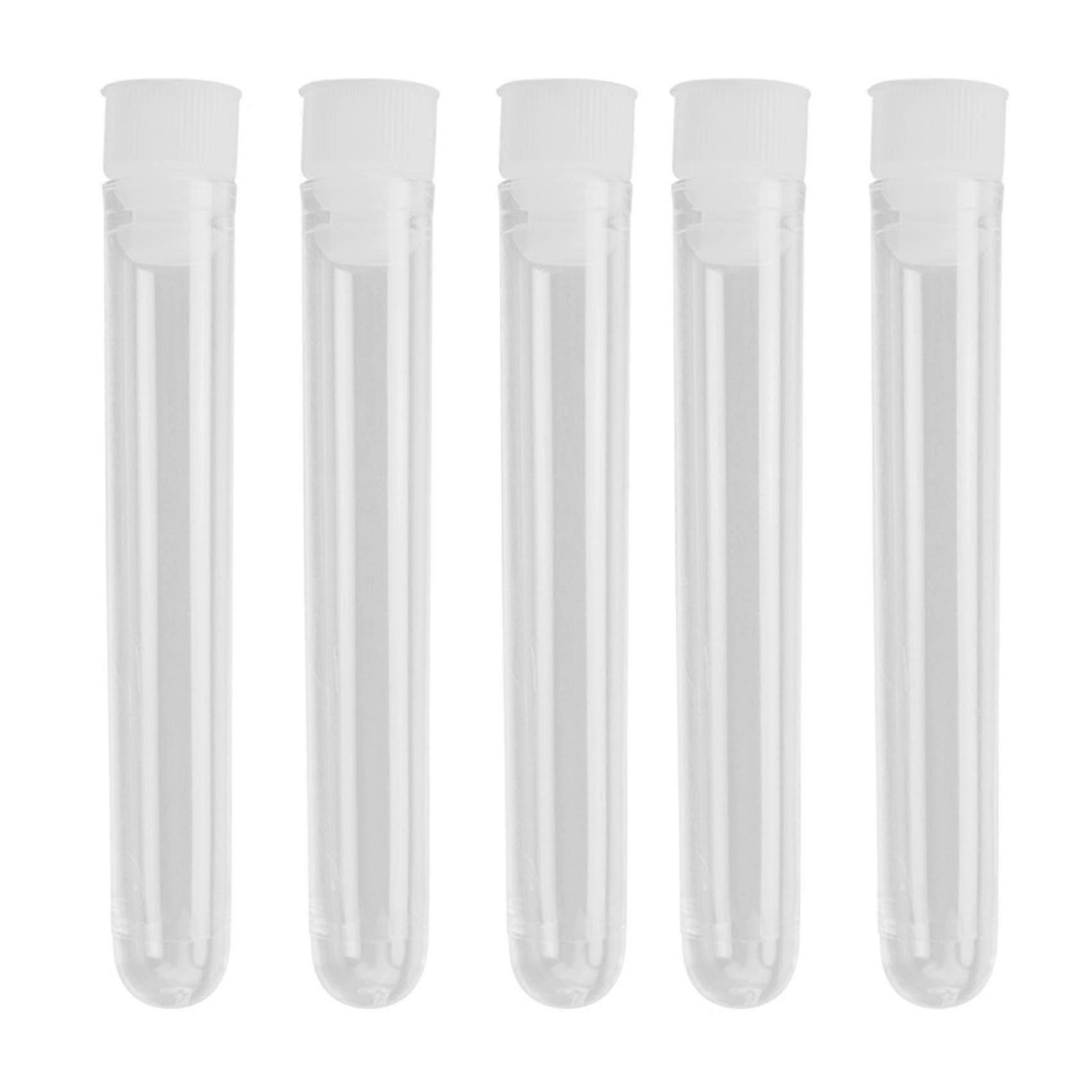 100pcs Clear Plastic Tubes With White Screw Caps Sample Containers ...