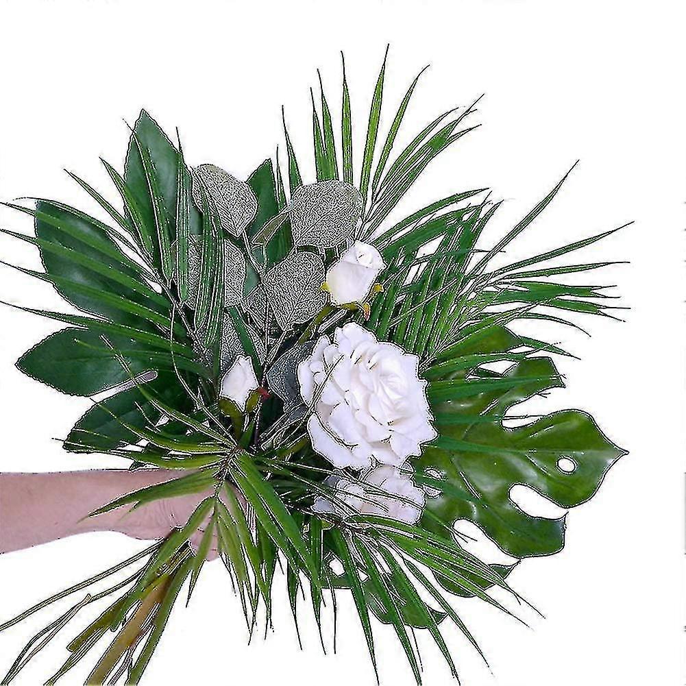 12 st konstgjorda palmblad Tropiska växter Palmblad Palmblad Faux ...