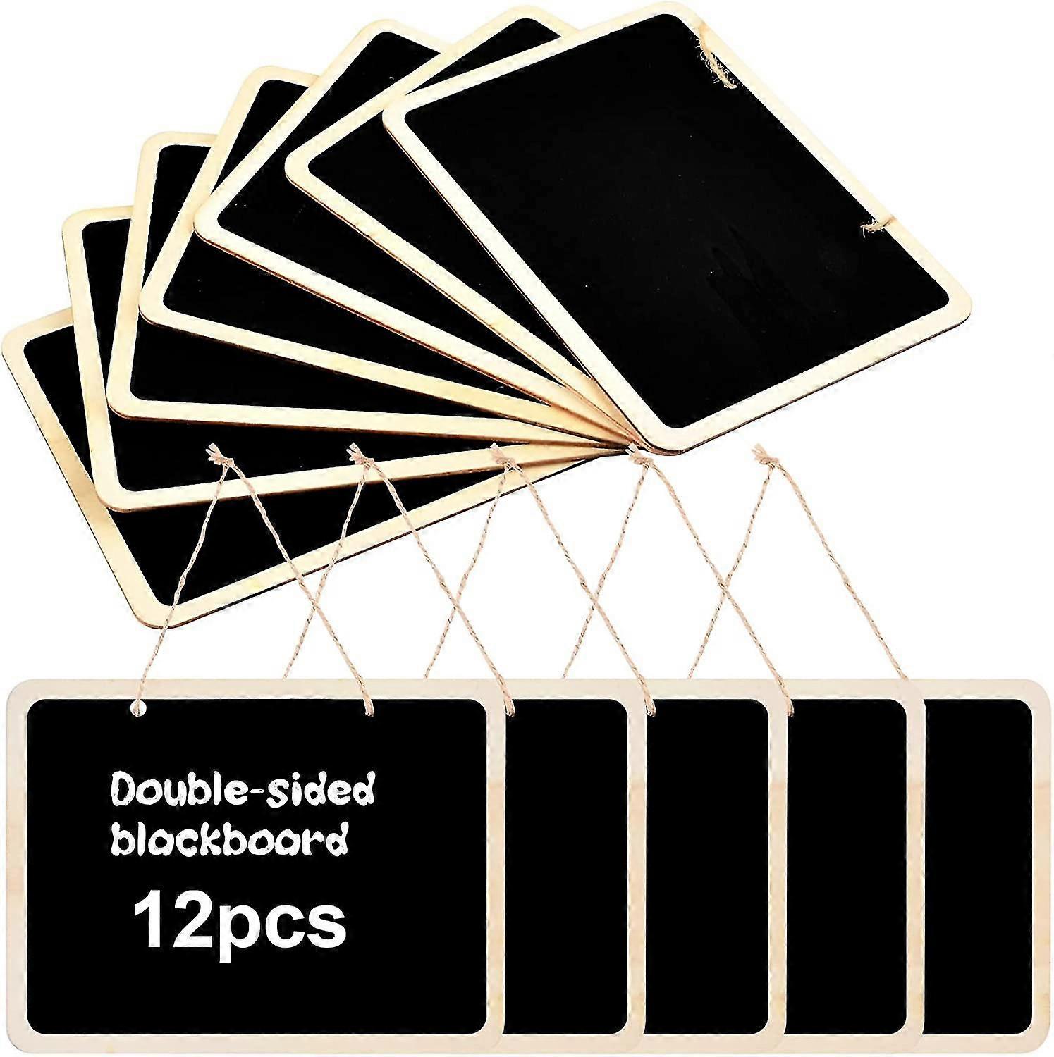 12 Pieces Hanging Chalkboards, 16 X 12 Cm Mini Rectangular Chalkboard ...