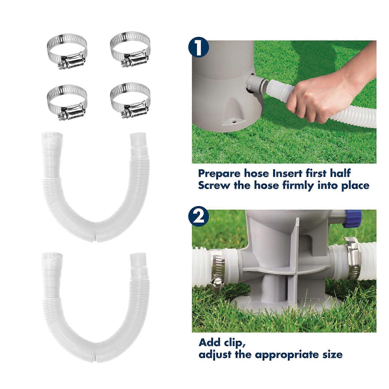 6Pcs Tube Hose Clamps Kit, Fit For 330-1,000 GPH for Ground Swimming ...
