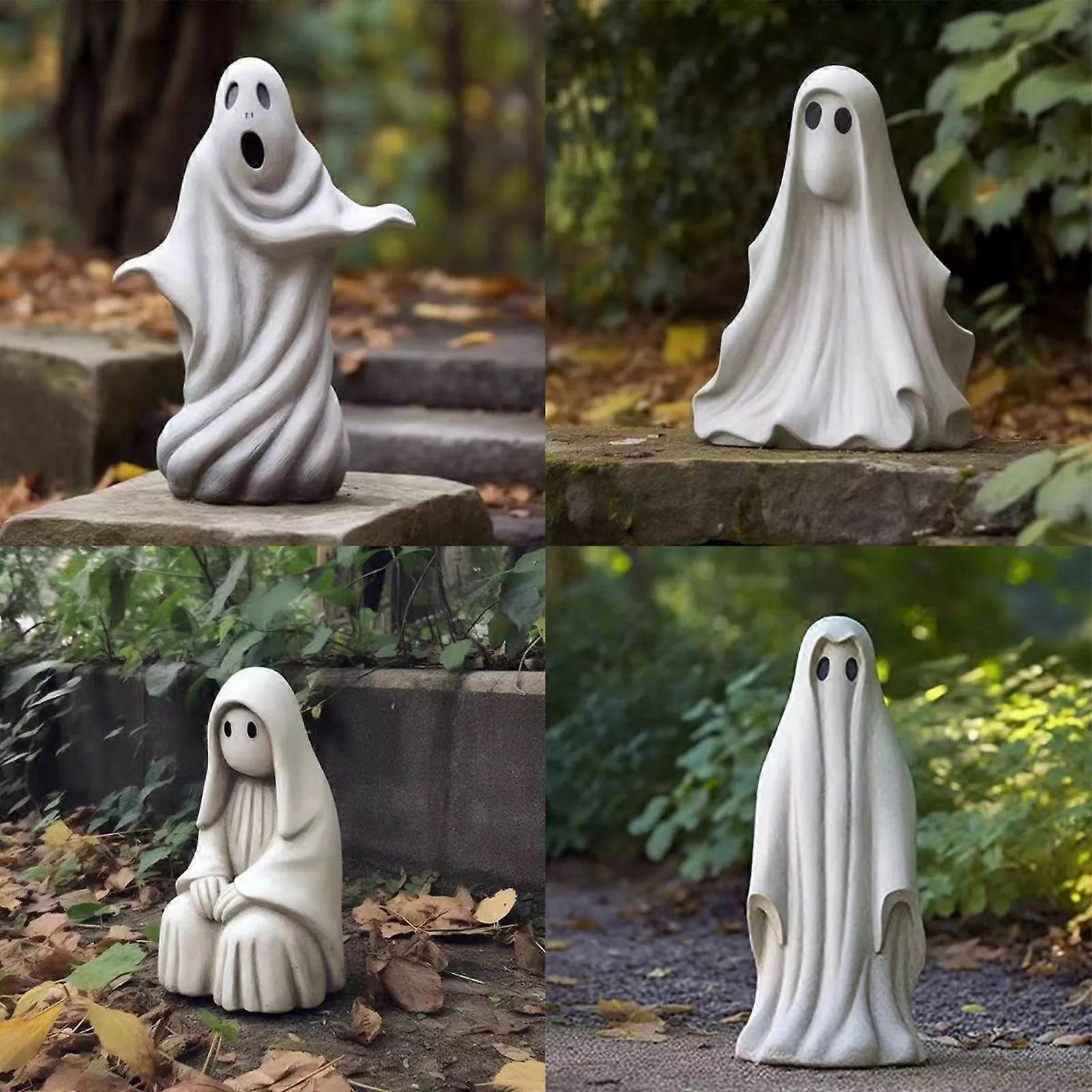 Small Scary Ghost Figurines Halloween Ghost Sculpture Statue Ornament ...