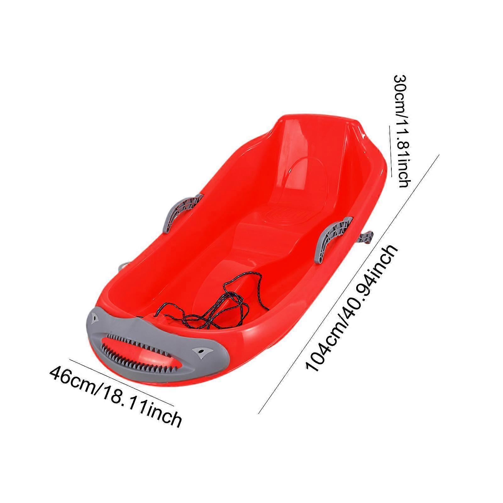 Snow Sled with Pull Rope and Handle Grass Sliding Sled for Lawn Yard ...