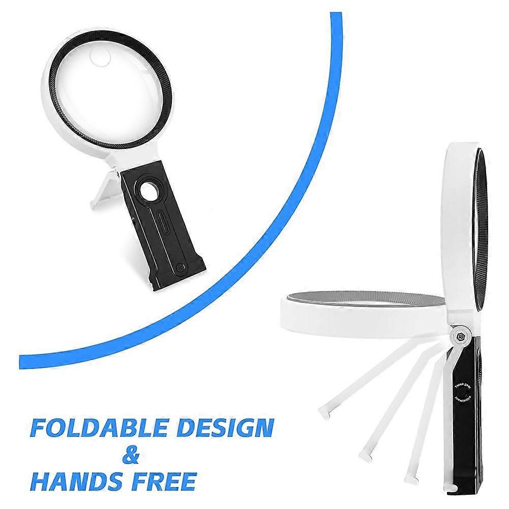 40 X 30 X 10 Times Magnifying Glass, 36 LED Light-Emitting Magnifier ...