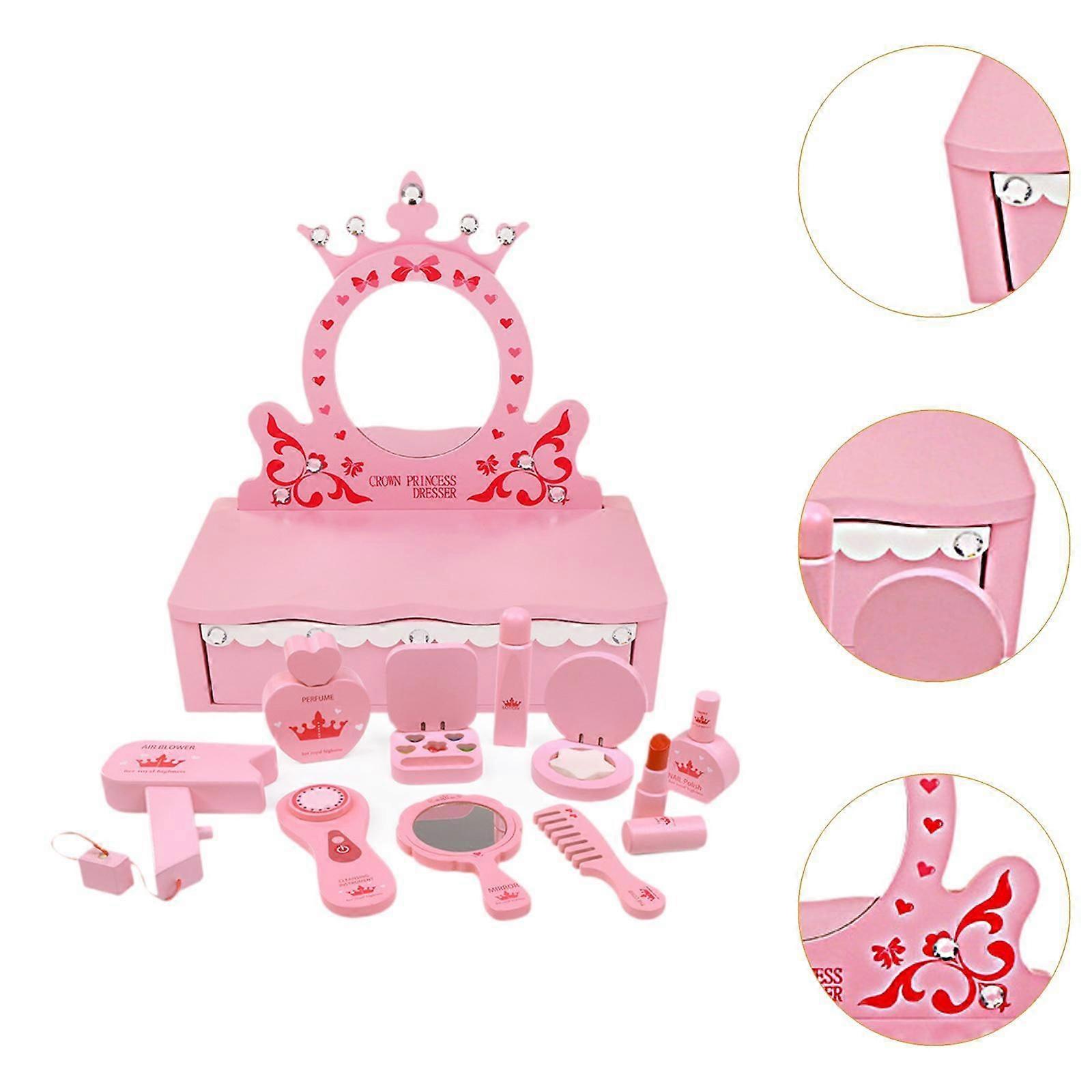 Children's Dressing Table Toy Kids Vanity Playset for 2-5 Years Old ...