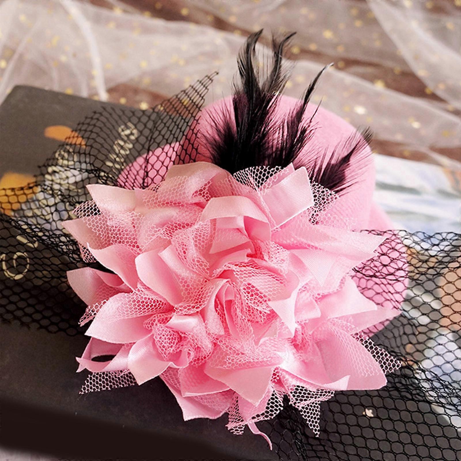 Women Delicate Fascinator Hat Delicate Flower Feathered Headwear for ...