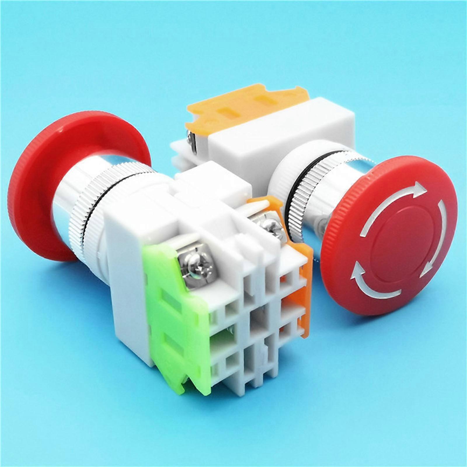 Push Button Station 1NO 1NC Momentary Emergency-Stop Push Button-Switch ...